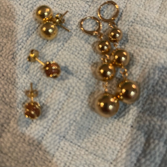 Source Unknown | Jewelry | Elegant Gold Ball Drop Earrings Set | Poshmark